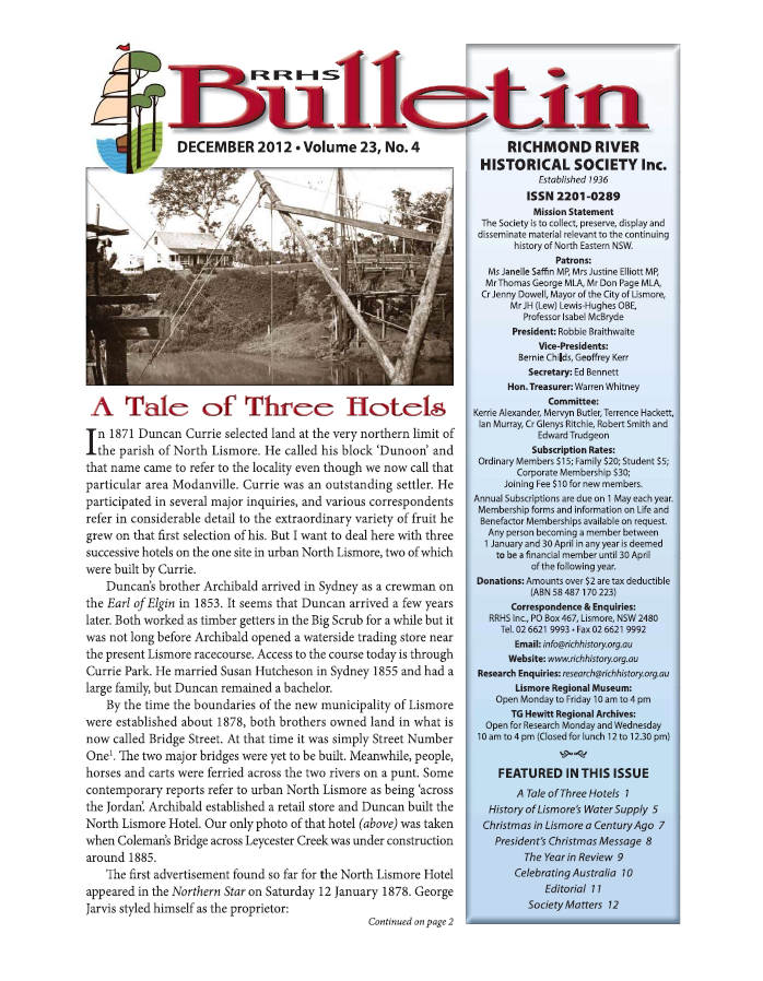 Richmond River Historical Society | » Sample Bulletin